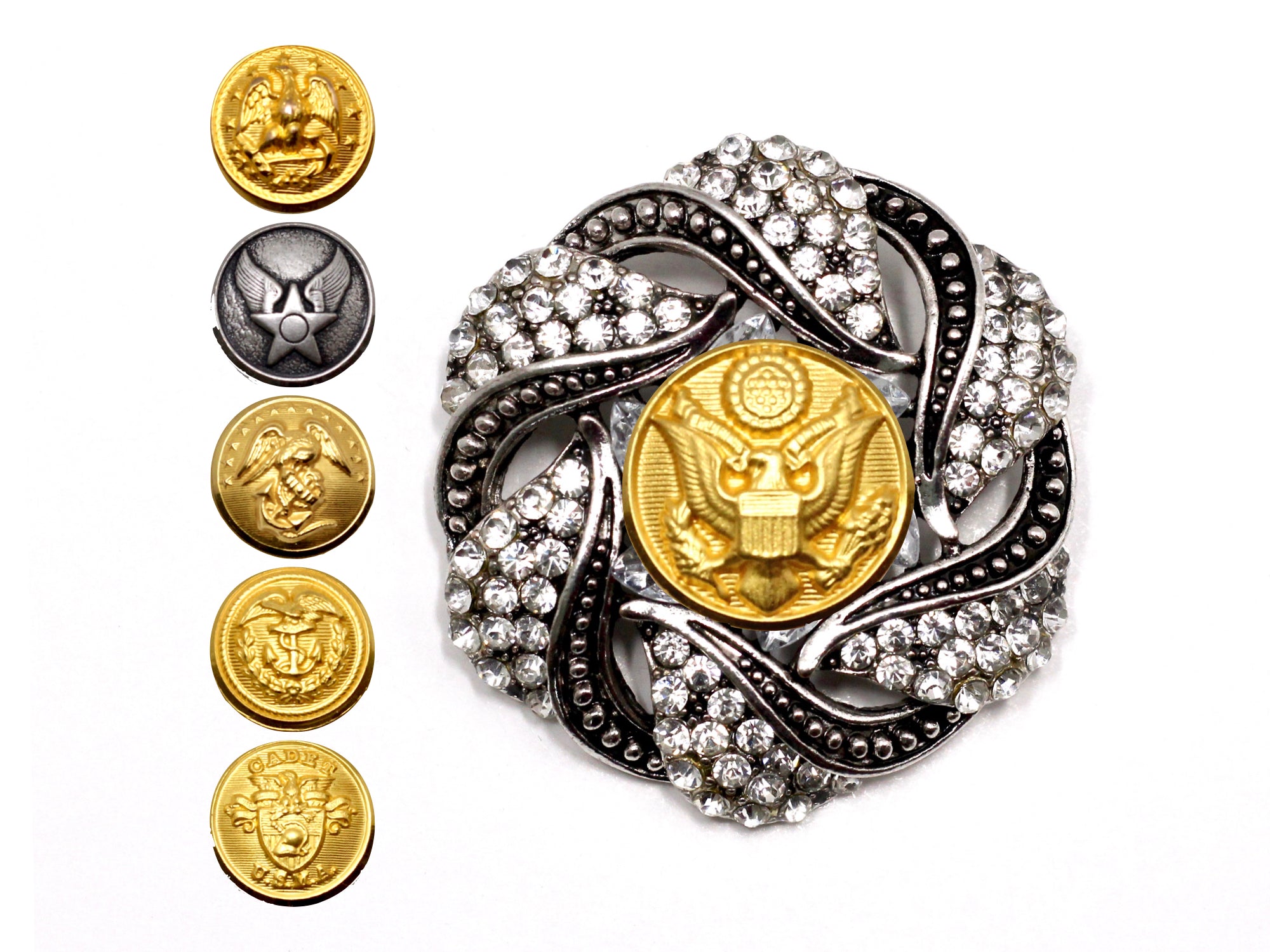 Military Button Brooch 23E – Hope Design Ltd