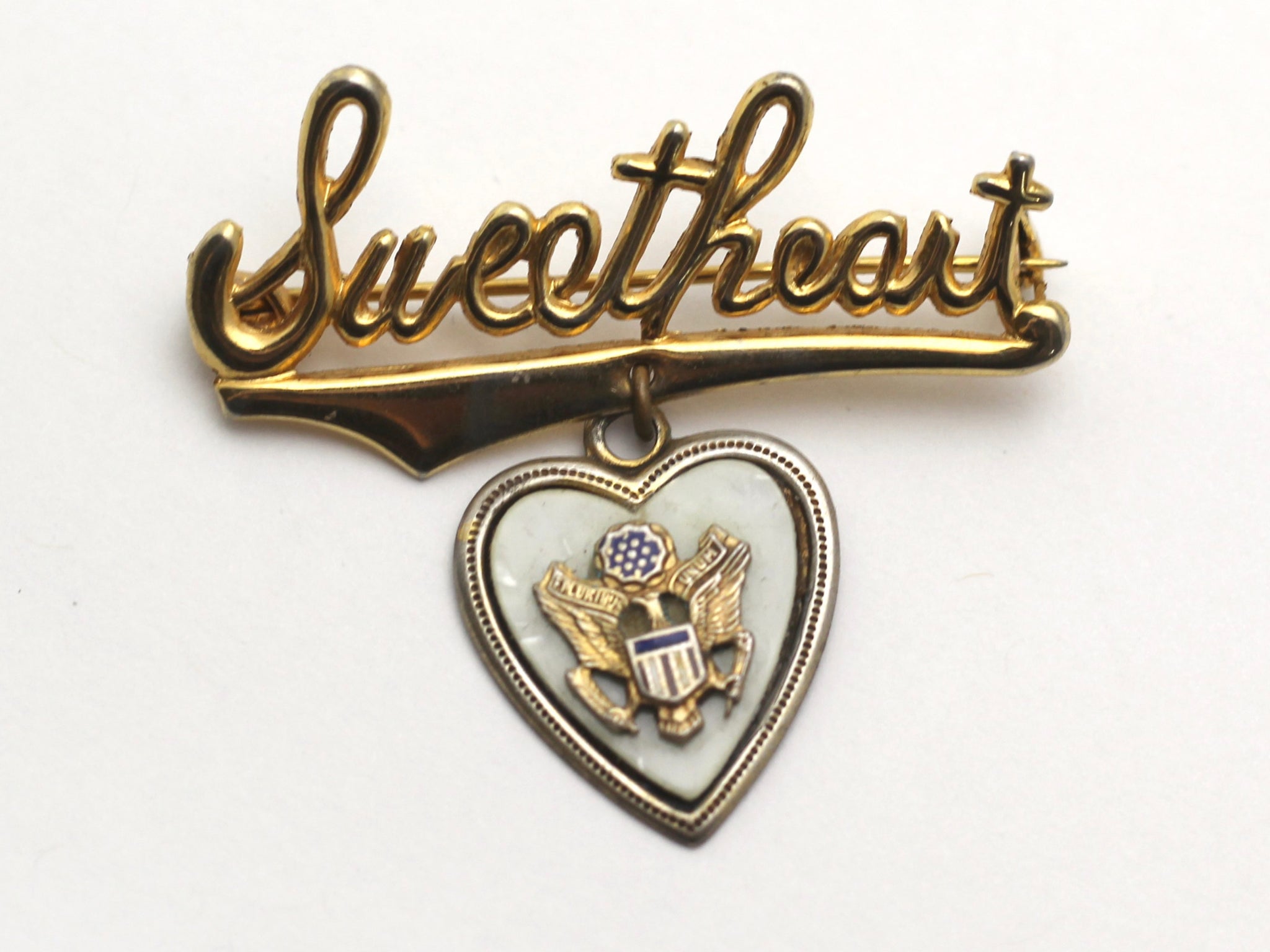 WWII-era Vintage Sweetheart Pin | Eagle Heart VB125 – Hope Design Ltd